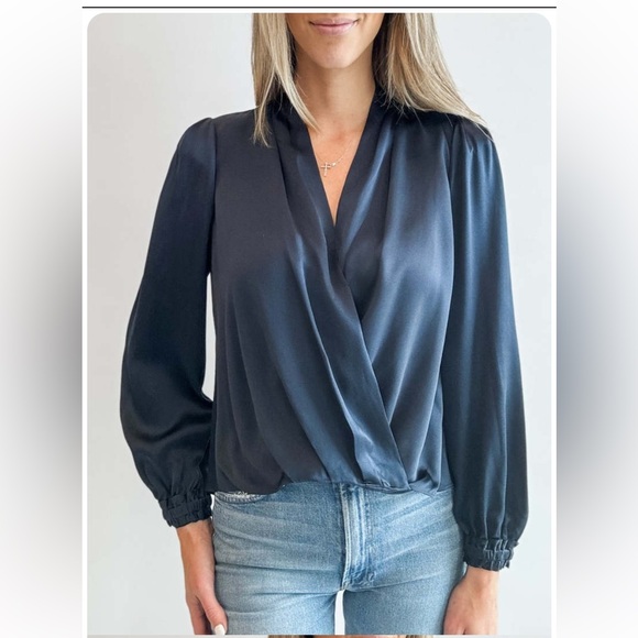 GO BY GO SILK | Tops | Go Go Silk Go Boho Surplus Top Wrap Front Blouse ...
